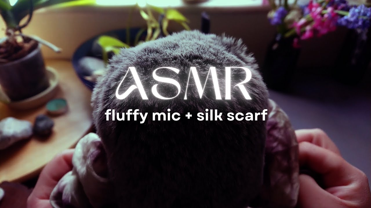 ASMR Fabric sounds • A fluffy mic and a silk scarf - YouTube