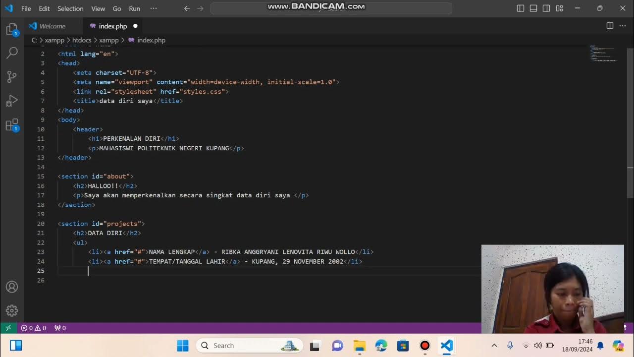 Membangun Website Portofolio Diri Sendiri dengan HTML dan CSS - YouTube