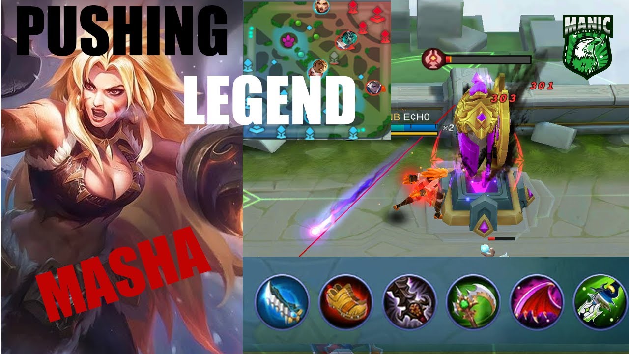 | MASHA | PUSHING LEGEND | DPS JUNGLE | Mobile Legends | MLBB | - YouTube