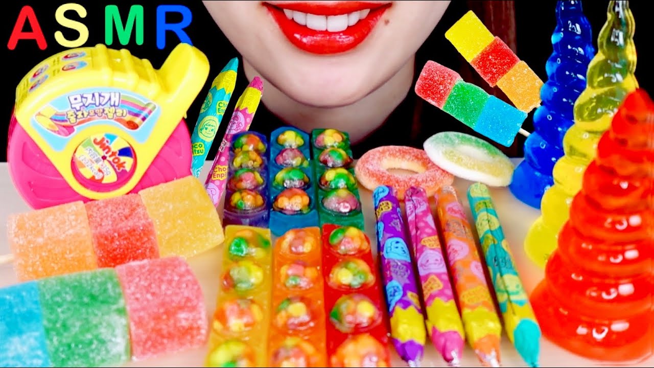【ASMR】RAINBOW SWEETS【咀嚼音】 - YouTube