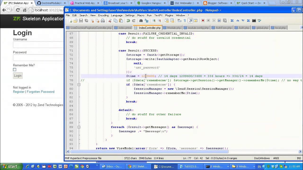 Simple Authentication (Login) with Zend Framework 2. Add "Remember me" functionality - YouTube