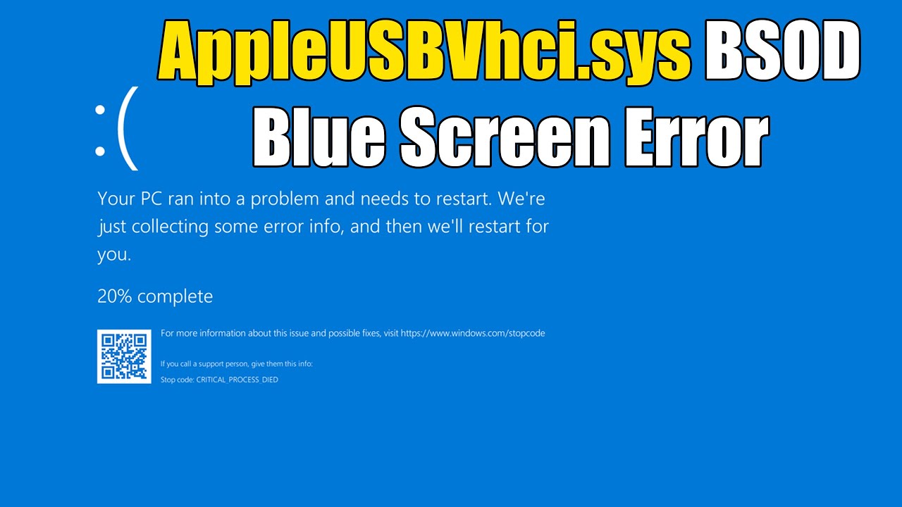 HOW TO Fix AppleUSBVhci.sys BSOD Blue Screen Error in Windows 10 or 11 ...