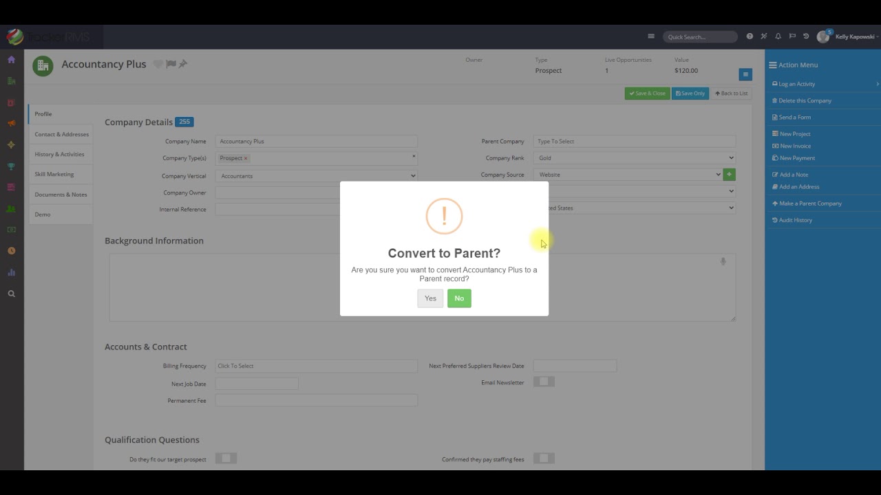 Converting Client Records to Sub Company or Parent Company - YouTube