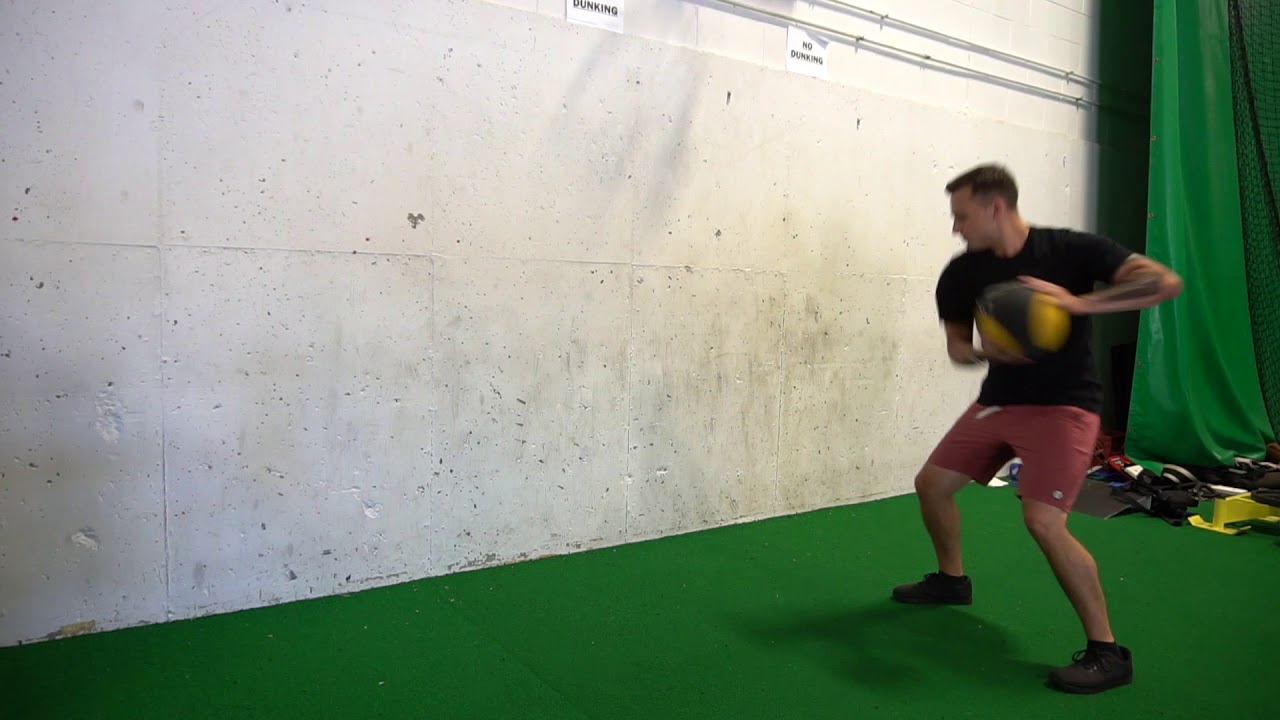 Med Ball Plyo Split Stance Load and Go Shotput - YouTube
