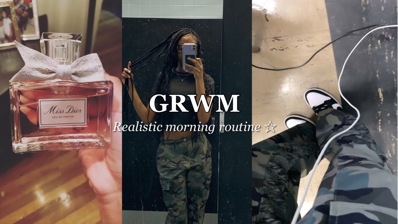 GRWM | My realistic morning routine - YouTube