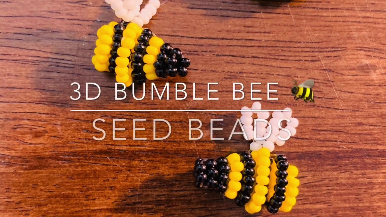 DIY 3D Bumblebee Seed Bead 🐝 - YouTube