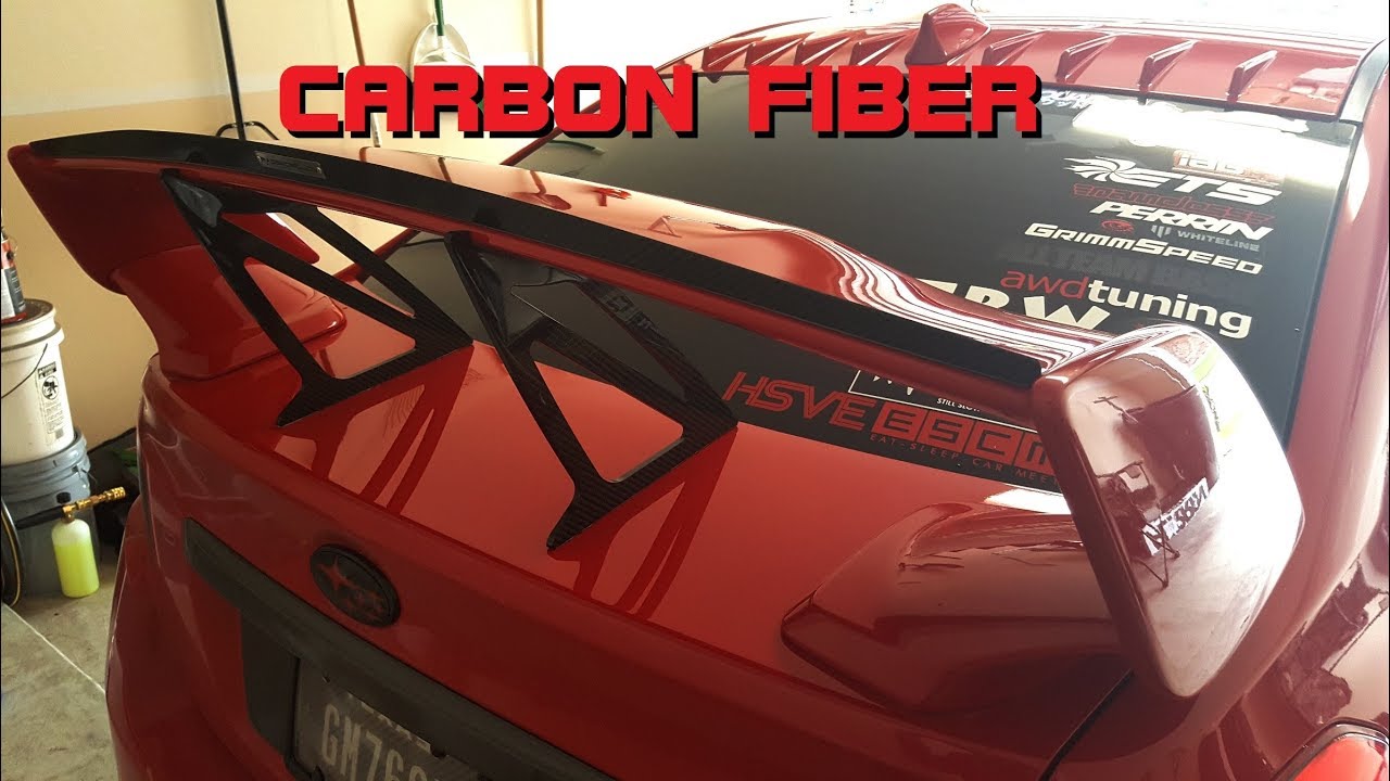 2017 WRX Carbon Fiber Wing Stabilizers - YouTube