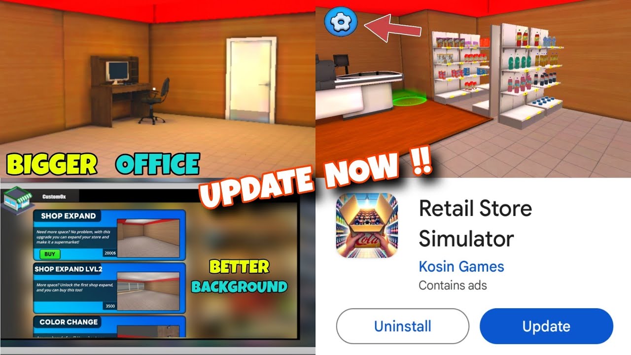 Bigger Office & Option Button - Retail Store Simulator Update - YouTube