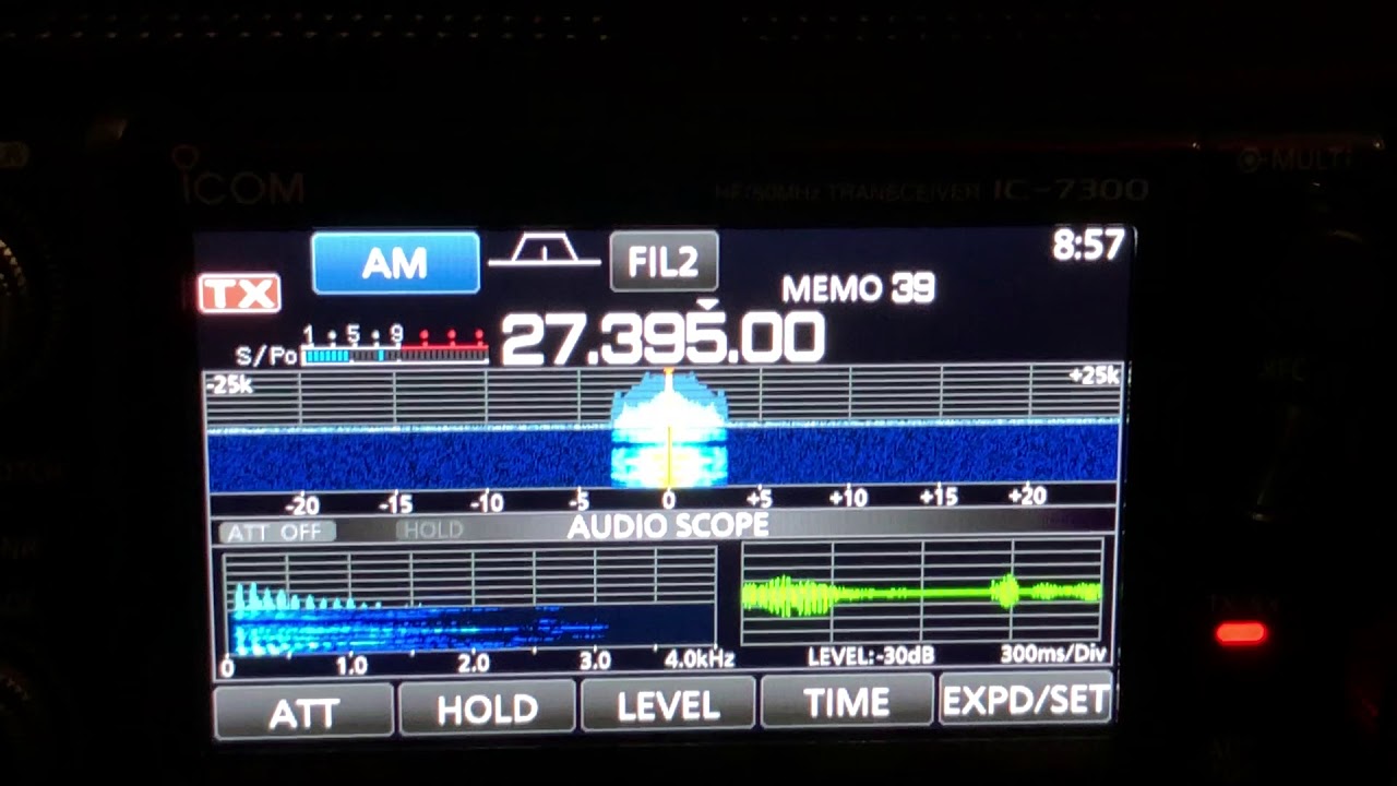 Icom IC-7300 export radio, audio scope and spectrum scope. - YouTube