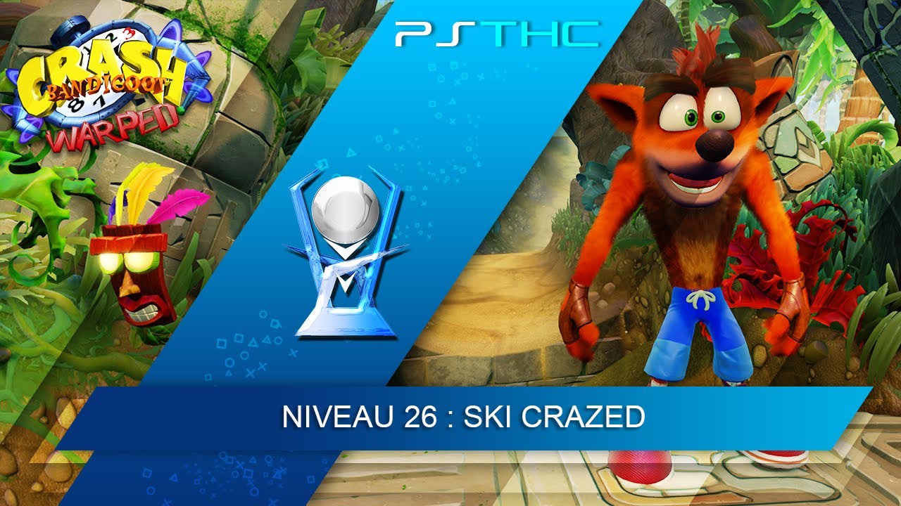 Crash Bandicoot : Warped - Pas un sans gemmes | Niveau 26 : Ski Crazed ...