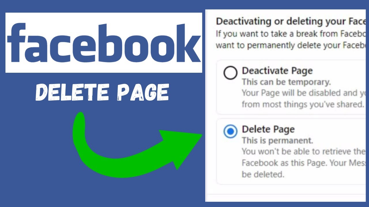 How to Delete a Facebook Page on Laptop/PC - YouTube
