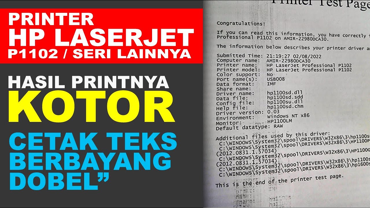 Penyebab Printer HP Laserjet P1102 Hasil Cetaknya Dobel Kotor Berbayang ...