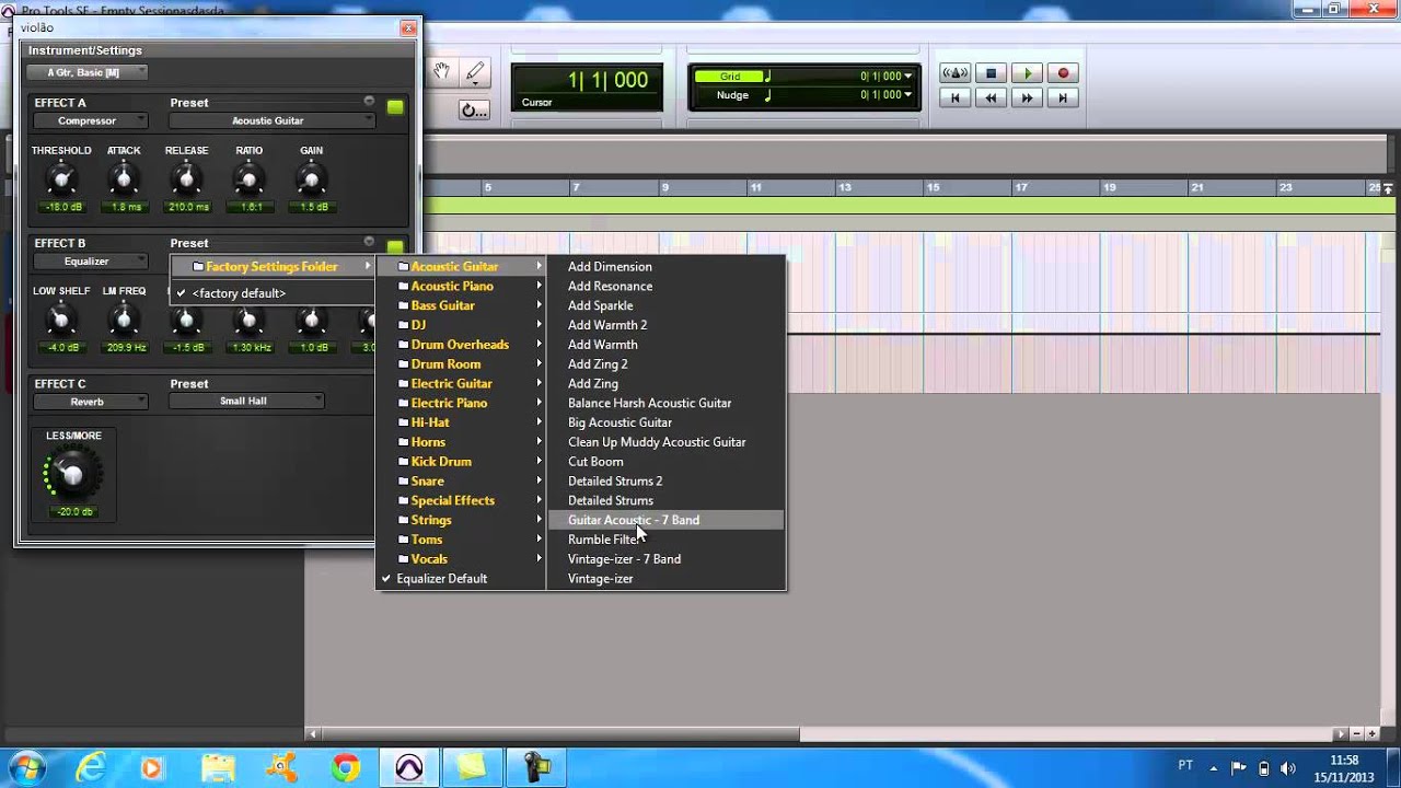 aula pro tools SE Gravando violão com efeitos - YouTube