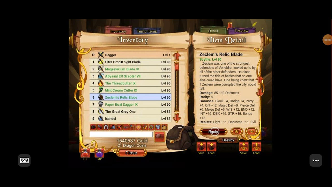 Dragonfable Best NDA Darkness Weapon - YouTube