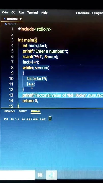 Factorial Value In C Programmingclanguage Coding Cprogramming Visualcoding Code 