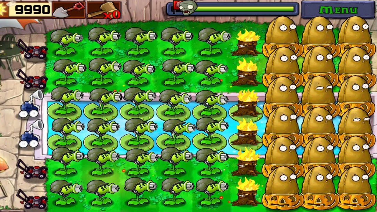 PLANT VS ZOMBIE | PVZ STRONGEST LINE - UP | SURVIVAL POOL GAMEPLAY ...