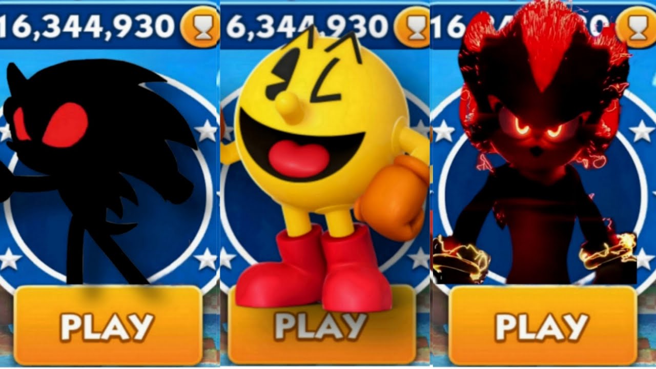Sonic Dash - Slugger Sonic VS Sir Pacman VS Shadow Dash _ Movie Sonic ...
