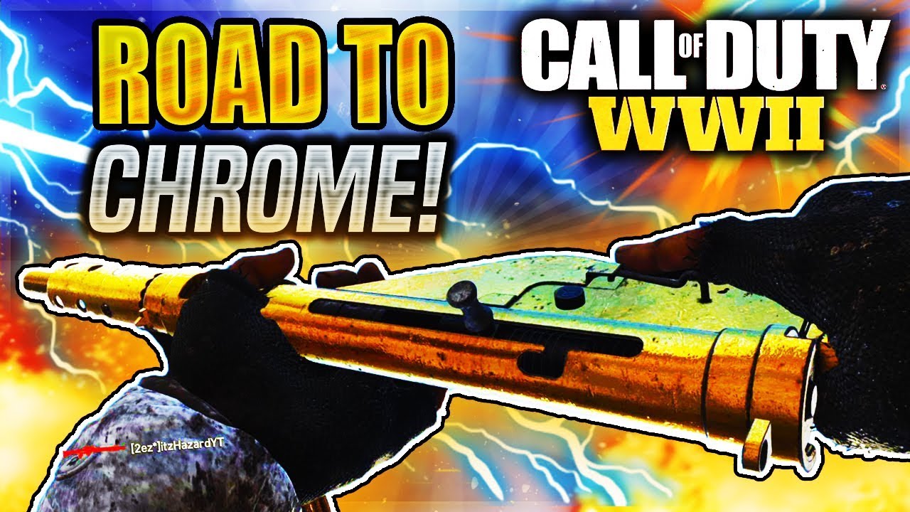 GOLD STEN WW2! COD WW2 ROAD TO "CHROME CAMO"! COD WW2 STEN GOLD ...