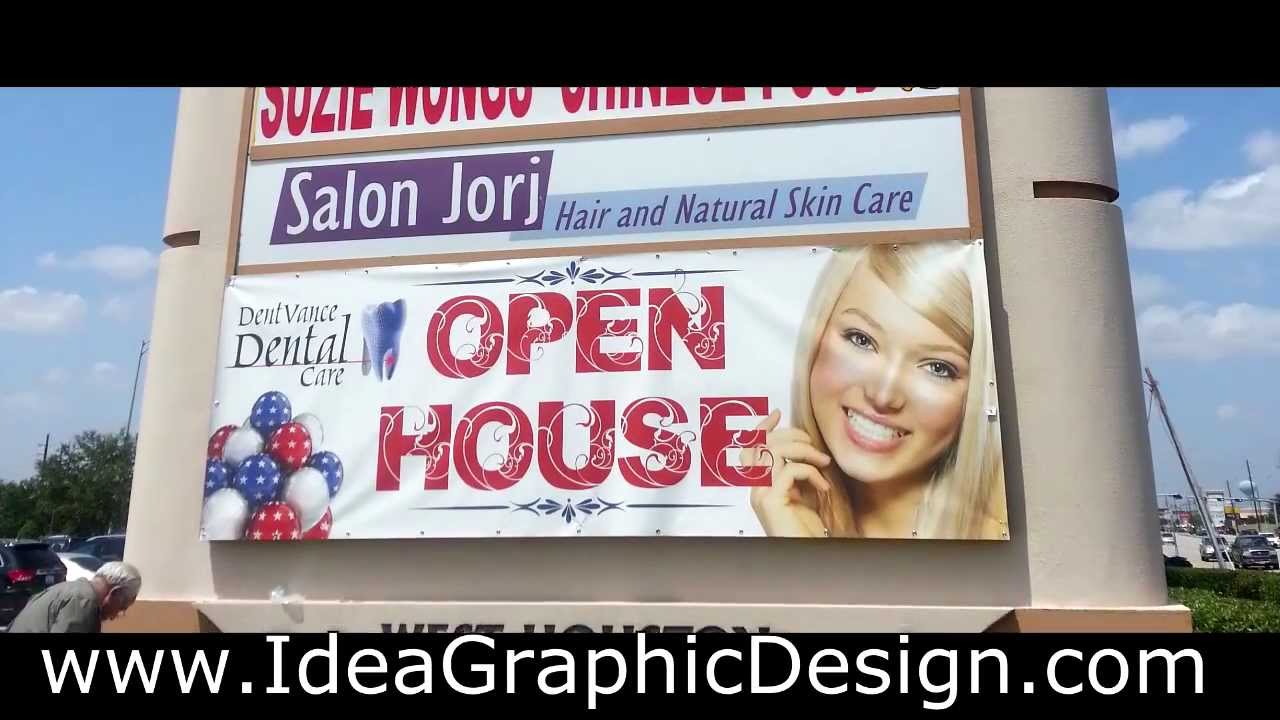 Houston Vinyl Banner installation on Pylon sign - YouTube
