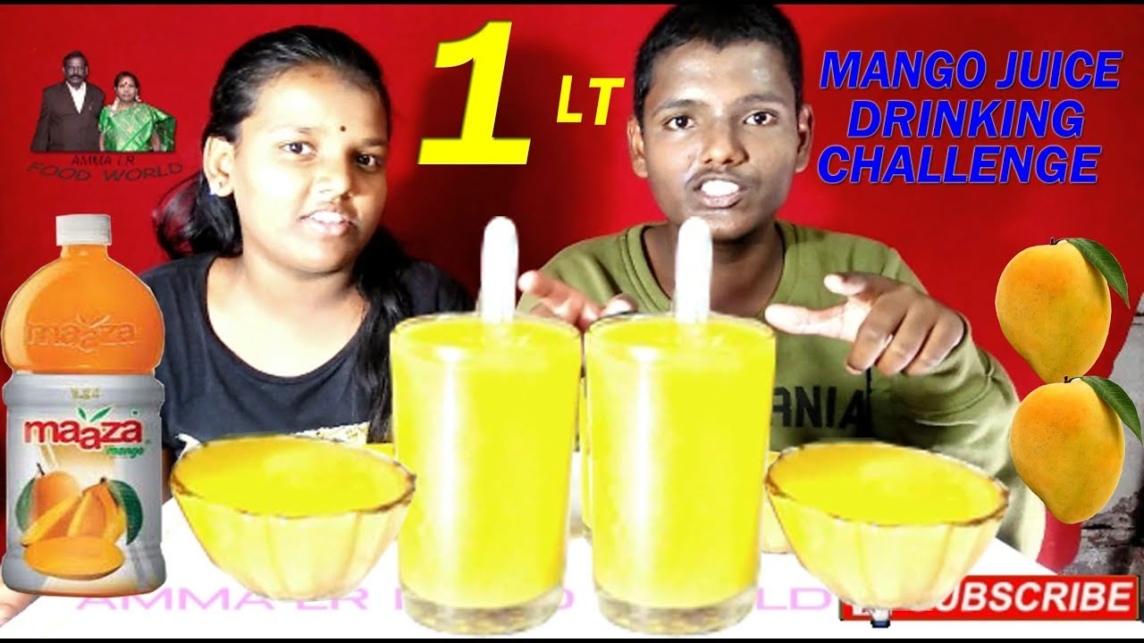 MANGO JUICE DRINKING CHALLENGE | 1 LITRE DRINKING | FOOD COMPETITION ...