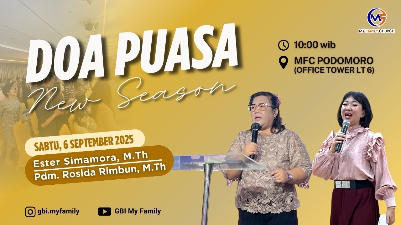 Doa Puasa GBI My Family Medan | 06 September 2025 | Pdm. Rosida Rimbun ...