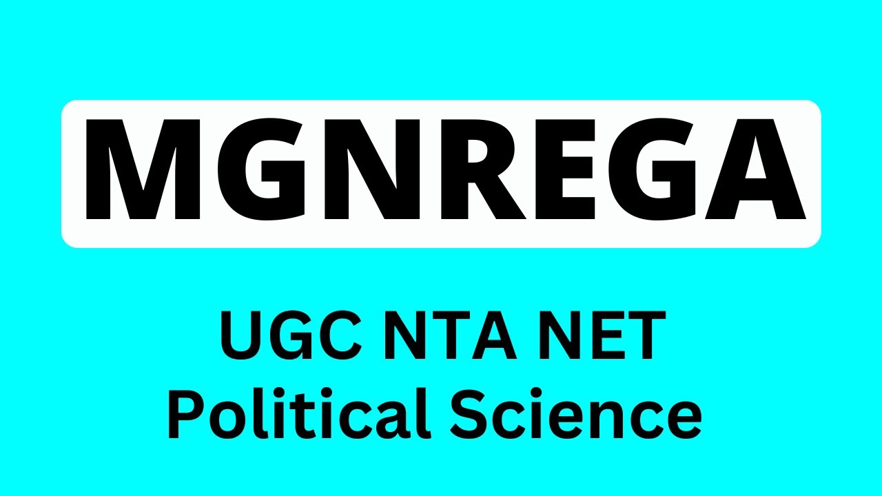 MGNREGA Mahatma Gandhi National Rural Employment Guarantee Act NTA NET ...