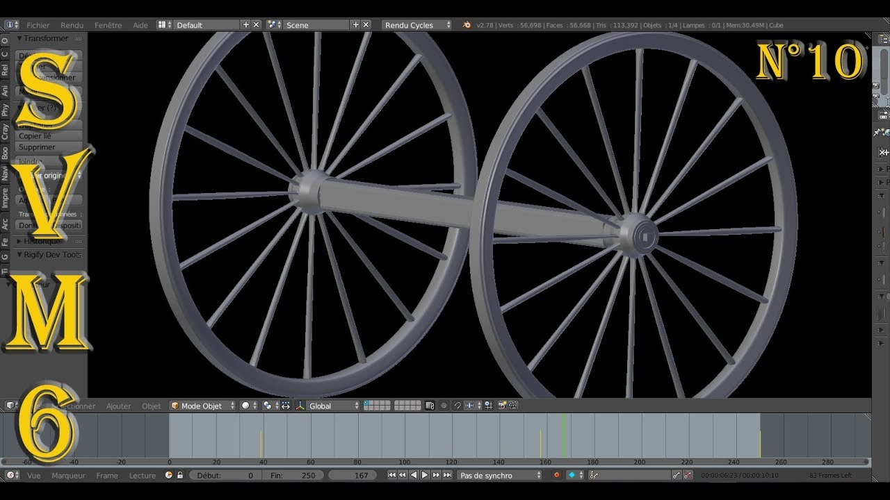 Modéliser Objets Médiévaux Tutoriel français SVM6 N°10 Essieu de ...