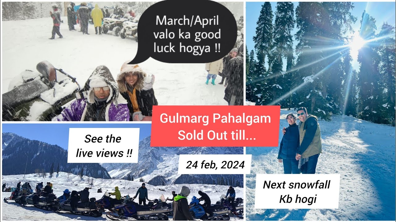 Kashmir Tour In March April 2024| Kashmir March Snowfall| Gulmarg March ...