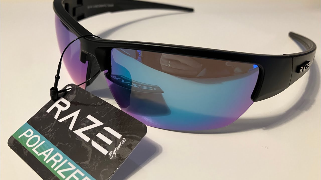 RAZE Eyewear Sunglasses Checkmate Polarized Black Mirrored Smoke Lens ...