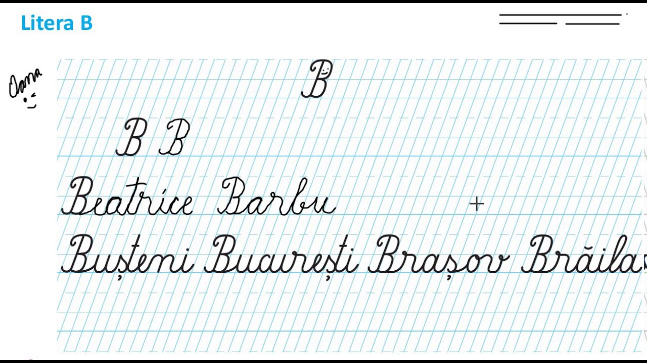 Litera b mare de mână - 😍 Ora de scriere 😍 - YouTube