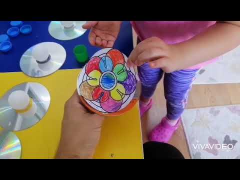 CD pinpon topu ve kapak ile eğlenceli etkinlik