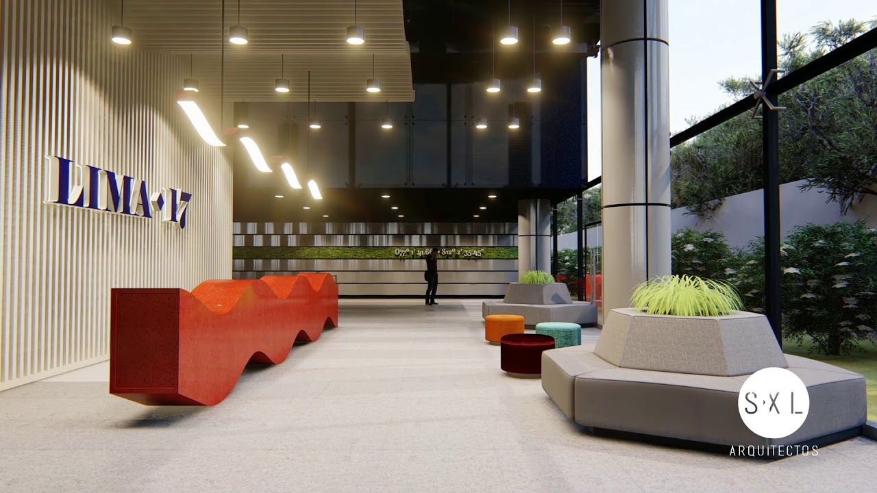 DISEÑO DE LOBBY EDIFICIO DE OFICINAS LIMA 17 - SXL ARQUITECTOS - YouTube