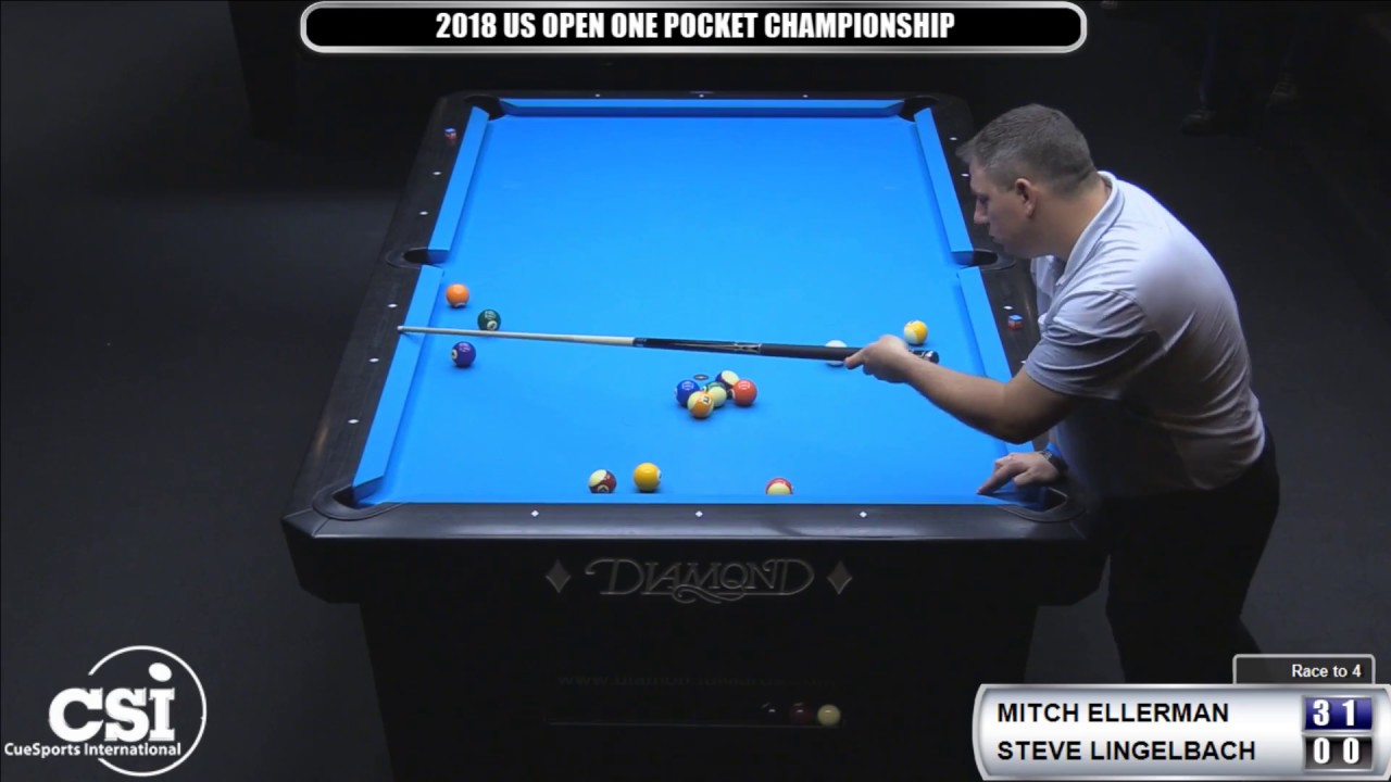 2018 US Open One Pocket Championship: Mitch Ellerman vs Steve ...