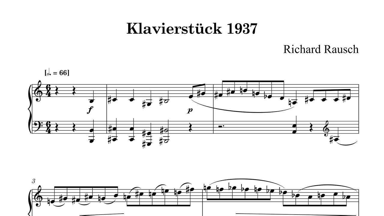 Richard Rausch - Klavierstück (1937) - YouTube