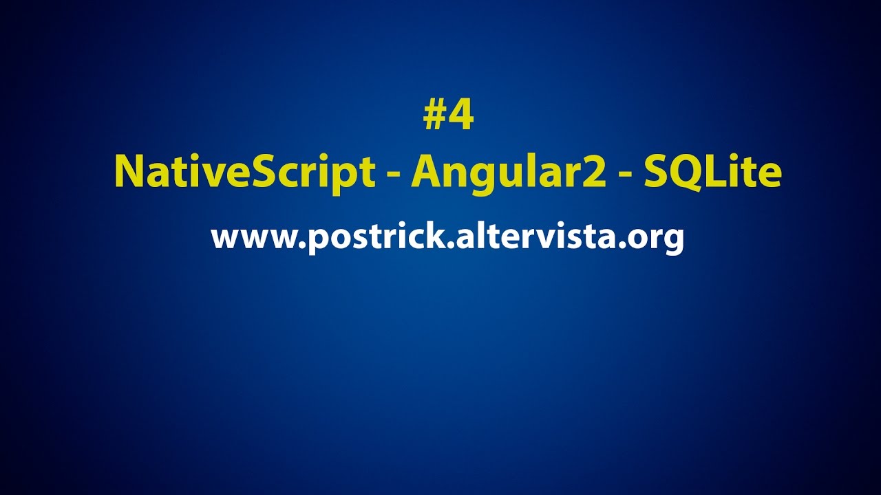 Sqlite In A Nativescript App With Angular 2 Tutorial 4 Youtube 6075