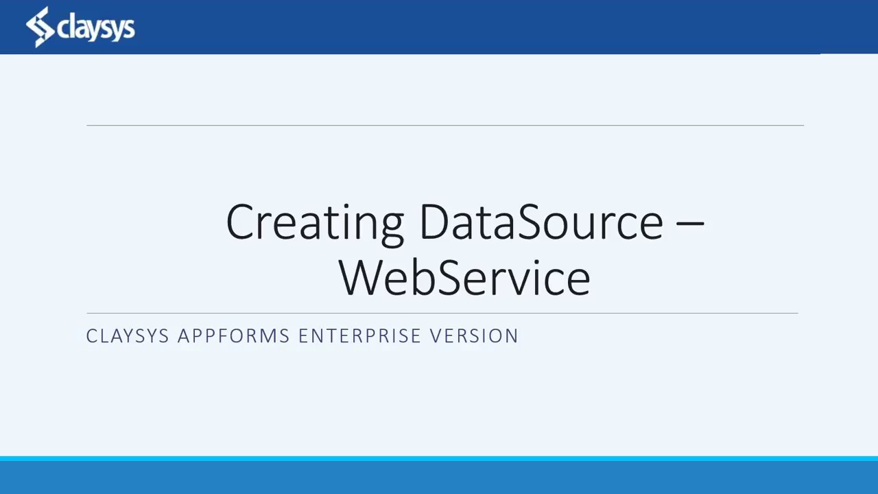 DataSource Creation - WebService - YouTube DataSource Creation - WebService - YouTube