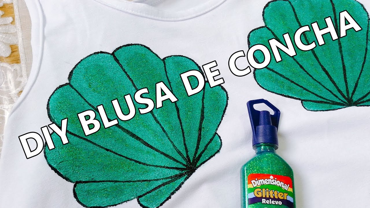 DIY - Blusa de Conchas Metalizadas e com Glitter - YouTube