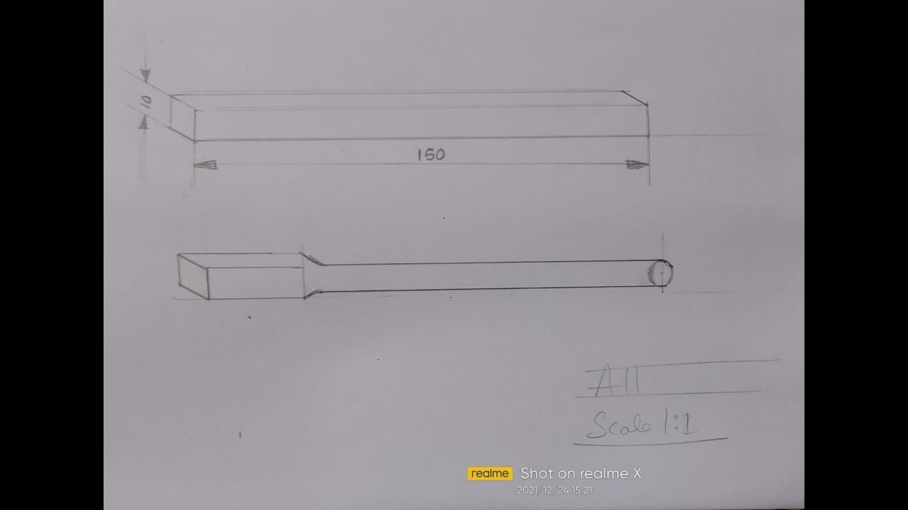 SQUARE TO ROUND RODS DRAWING - YouTube