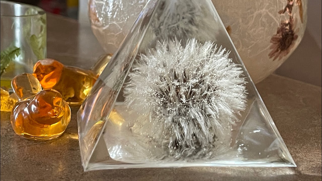 My first resin dandelion pyramid - YouTube