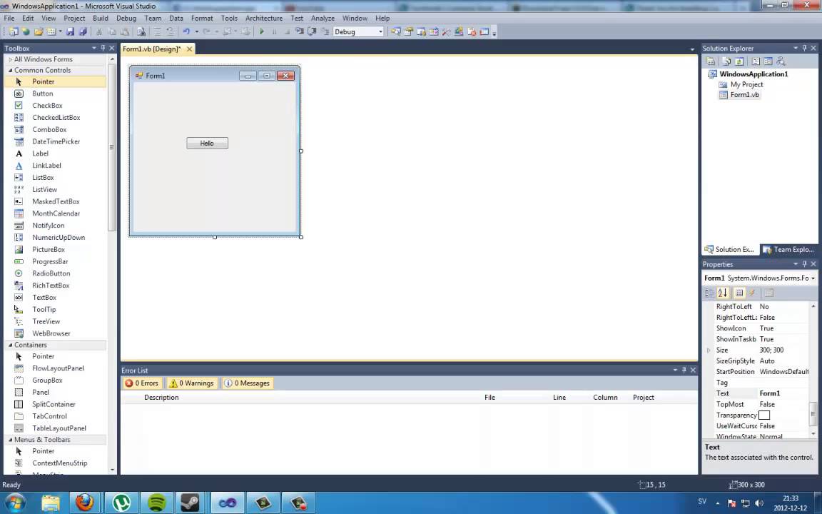 Beginner Tutorial 1 - Hello World [Visual Basic] Heb0 - YouTube