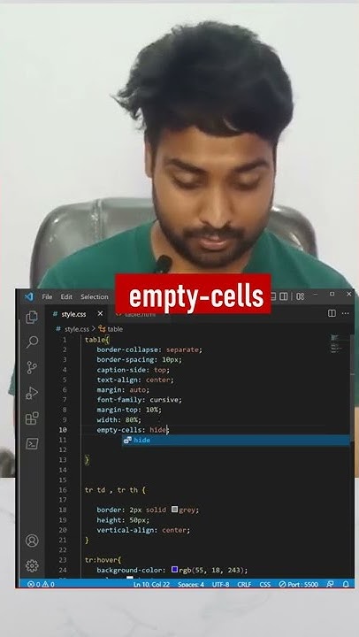 Empty Cells In CSS | Table Style - YouTube