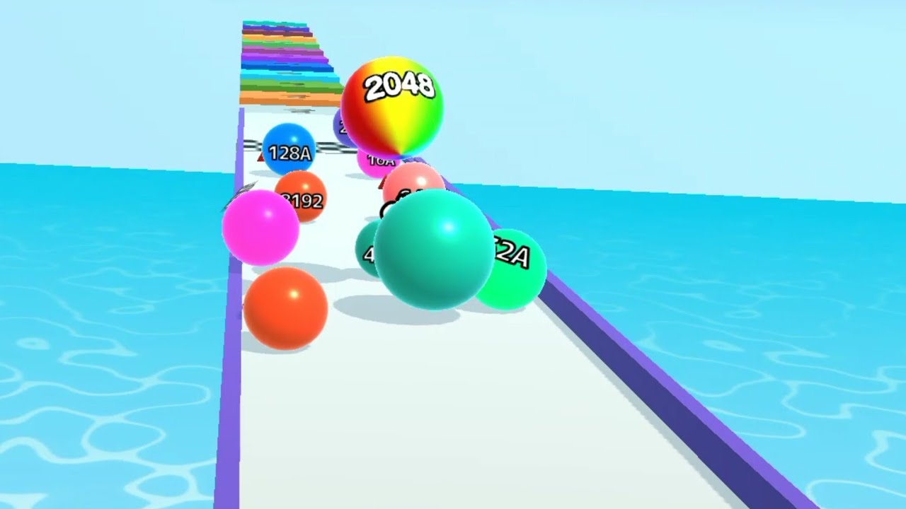 Ball Run 2048 Merge Race Run 3D ! All Levels Gameplay (1010) android # ...