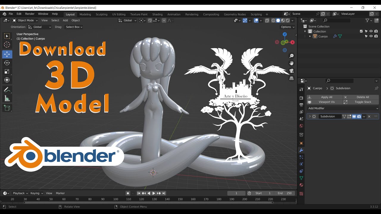 (っ^ ^) Modelado LAMIA 3D (¬‿¬) [BLENDER] - YouTube