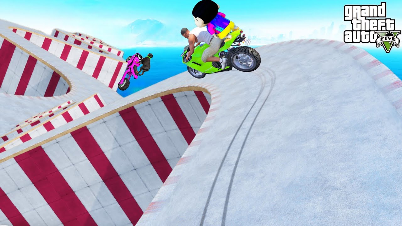 FRANKLIN,CHOP & SHINCHAN PLAY UP SNAKE RAMP CHALLENGE IN GTA5 - YouTube