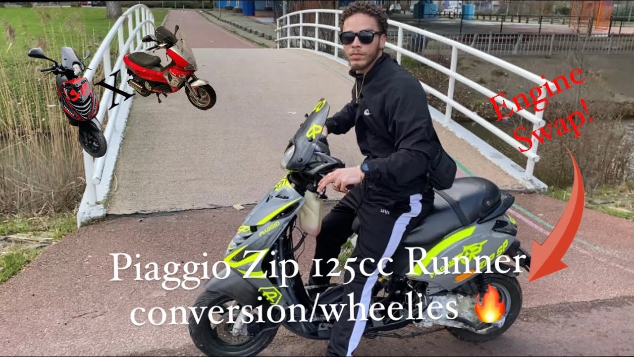 PIAGGIO ZIP 125cc RUNNER! Engine Swap+Testing Vlog *CRAZY POWER* - YouTube