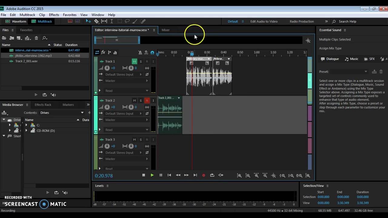 Audition Tutorial: Editing an Interview - YouTube