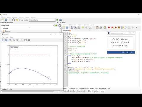Solución numérica Octave EDO segundo orden - YouTube
