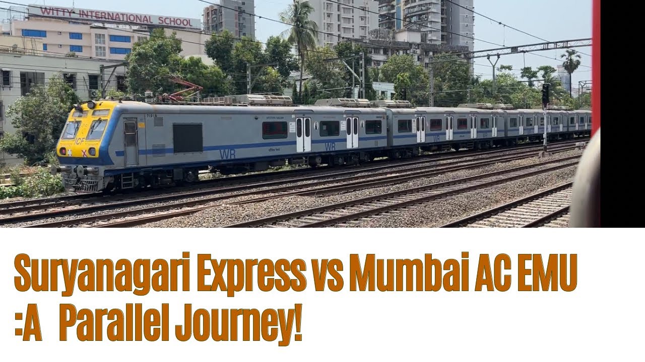 Parallel run with AC EMU & Arriving at Borivali - YouTube
