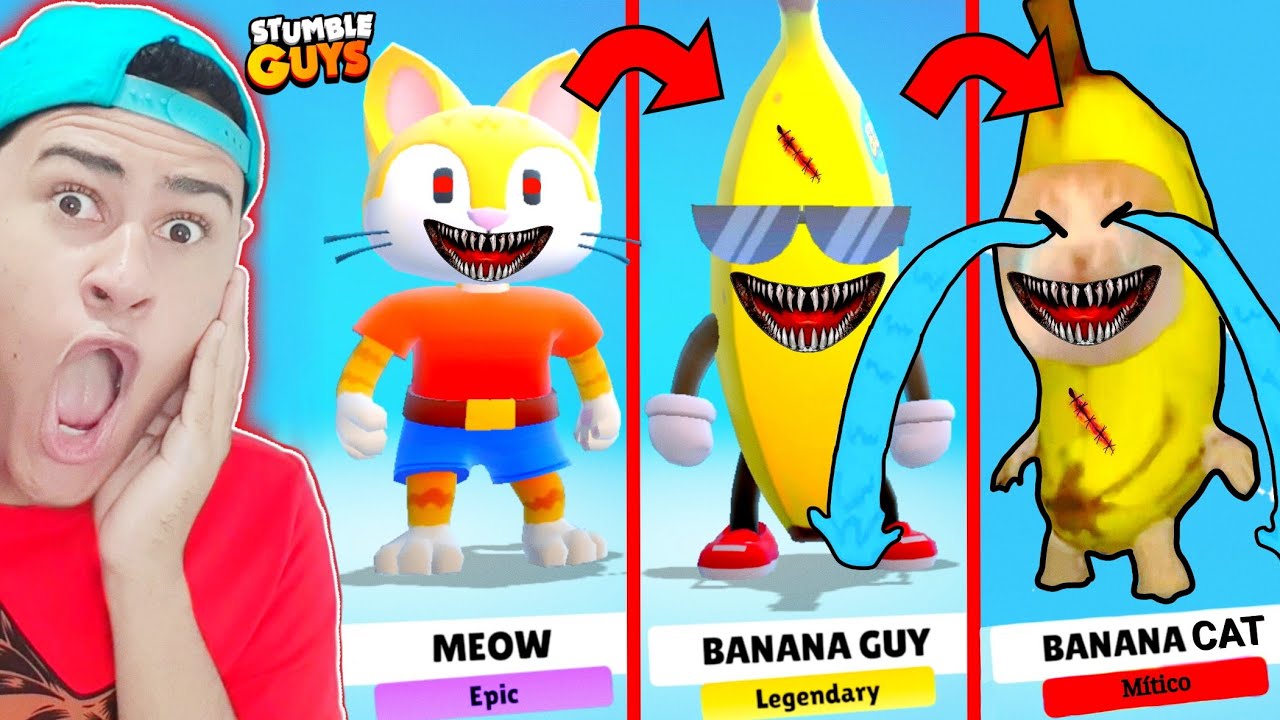 VIREI O BANANA CAT NO STUMBLE GUYS!!😱 - YouTube