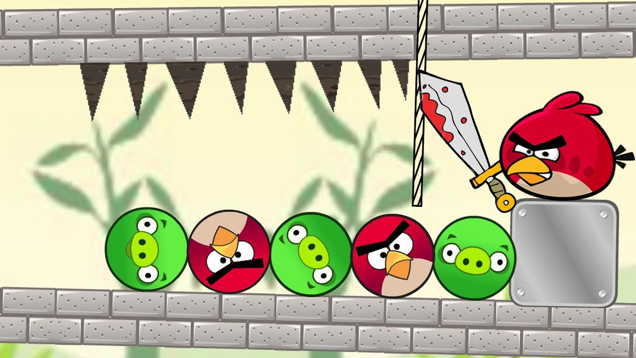 Angry Birds Pigs Out - CUT THE ROPE TO FORCE ROUND PIGGIES OUT! RESCUE ...